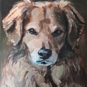 Retrato de perro personalizado, retrato de mascota, pintura al óleo ...