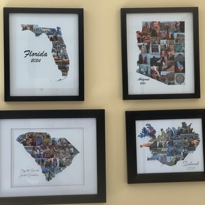 Florida State Map Wall Art Print Photo Collage Personalized With Your ...