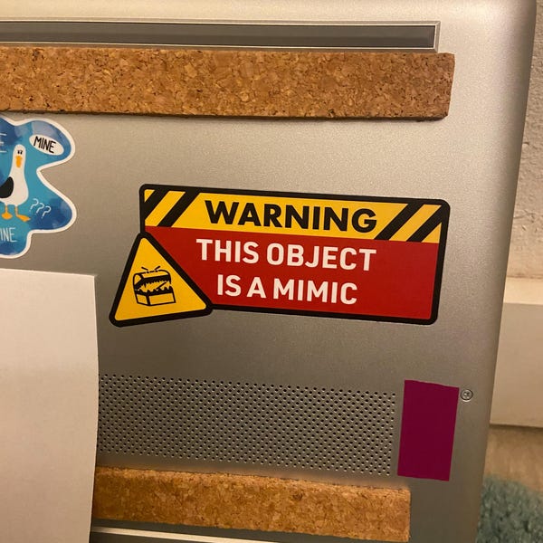 Mimic Warning Embroidered Iron-on Patch: D&D, Dungeons and Dragons - Etsy