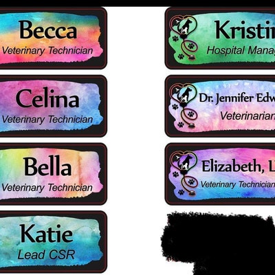 Vet Tech Name Tag, Magnetic Name Badge, Personalized Custom ID Tag for ...