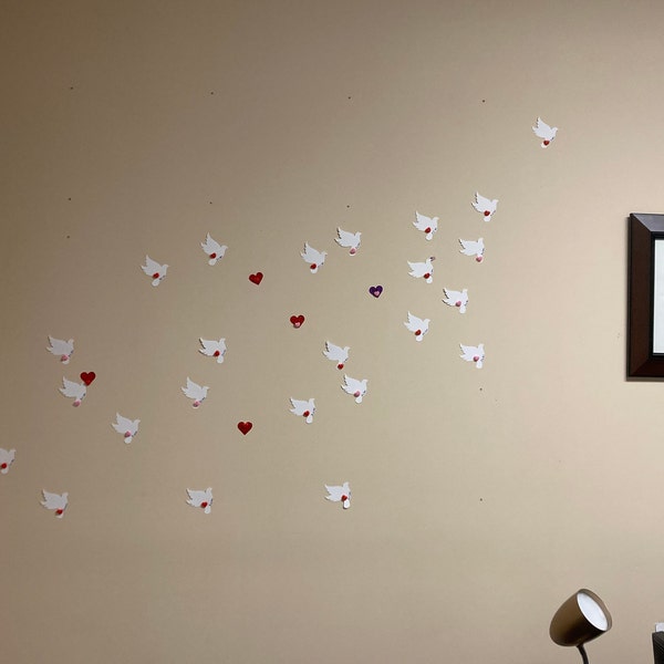 20 Pack - Paper Dove Shapes, Die Cut Dove Paper Cutout, Paper Dove ...