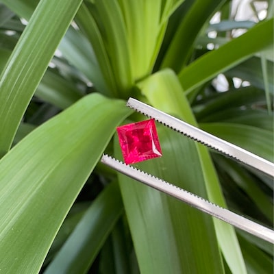 Ruby Red 5 Lab Created Corundum Sapphire Faceting Rough for Gem Cutting ...