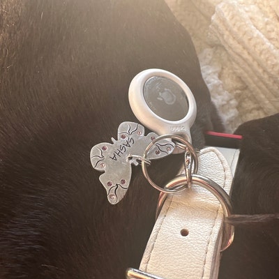 Pet ID Tag Swarovski Butterfly Dog Tag Rhinestone Gems Dog - Etsy