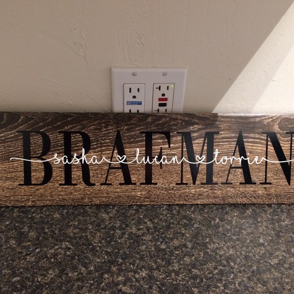 Personalized Ceramic Wood Tile Sign - Last Name Faux Wood Sign - Oak ...