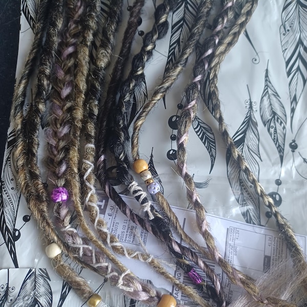 Custom Dreads Mixed Bright Dreadlock Extensions Braids and Wrapped ...