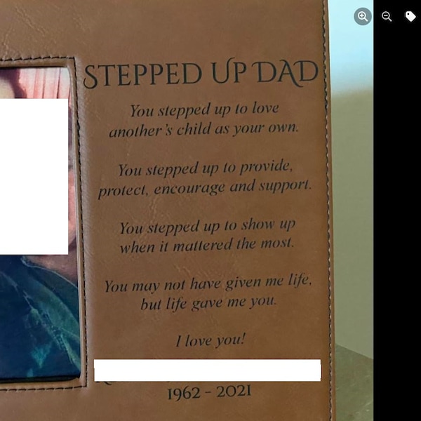 Step Dad Gift Picture Frame | Personalized Stepfather Picture Frame ...
