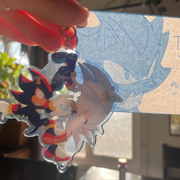 Super Sonic & Shadow Spinning Acrylic Keychains - Etsy