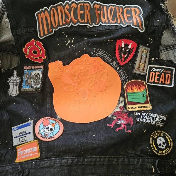 Custom Embroidered Patch - Top and Bottom Ribbon Rocker Motorcycle ...