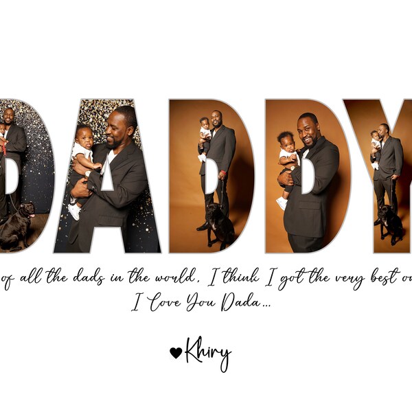 Daddy Photo Collage, Customized Father's Gift, Gift for Dad ...