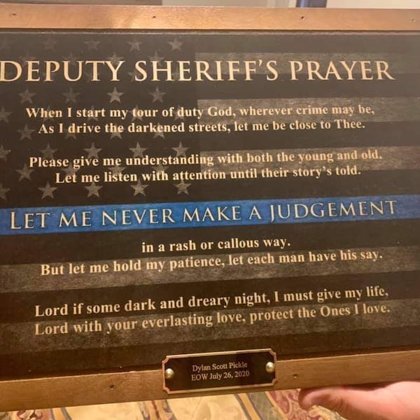 Deputy Sheriff's Prayer Wall Art - Etsy