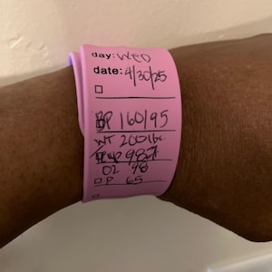 Erasable Nurse Silicone Bracelet, Memo Wrist Band, Erasable Vital Signs ...