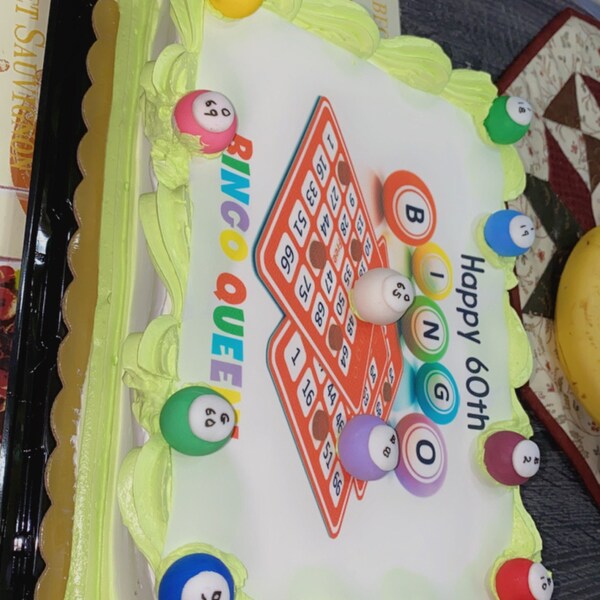 Fondant Bingo Cake Topper - Bingo Topper - Fondant Game - Game Night ...