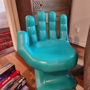Aqua LEFT Hand Shaped Chair 32 Tall Adult Size 70's Retro EAMES Icarly ...