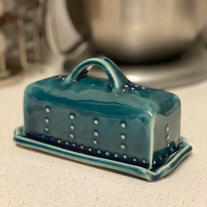 Butter Dish With Lid Covered With Handle Handmade Pottery Modern ...