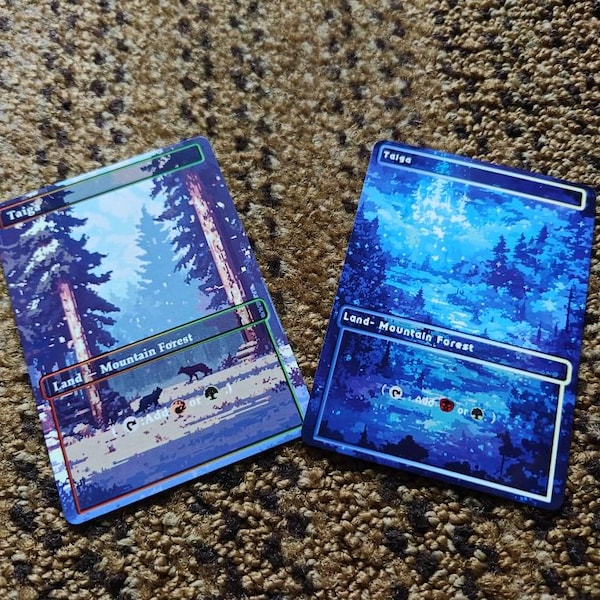 Pixel Art Style Mega Land Pack, 50 Unique Borderless Custom Proxy Lands ...