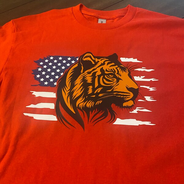 Tiger With US Flag Svg, Tiger Head American Flag Svg, Safari Svg ...