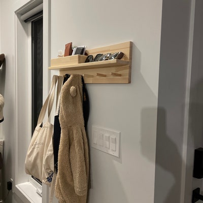 Wooden Peg Coat Rack, Entryway Organization - Etsy