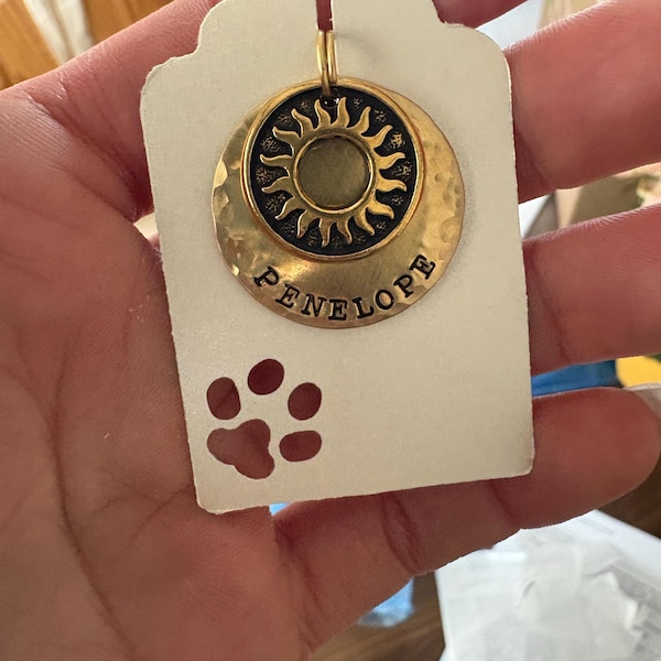 Personalized Dog ID Tag With a Sun Charm - Custom Dog Tag - Custom Cat ...