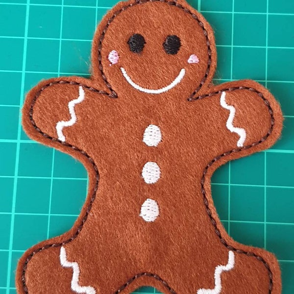 Machine Embroidery Design -ITH Gingerbread Man Christmas Ornament (4x4 ...