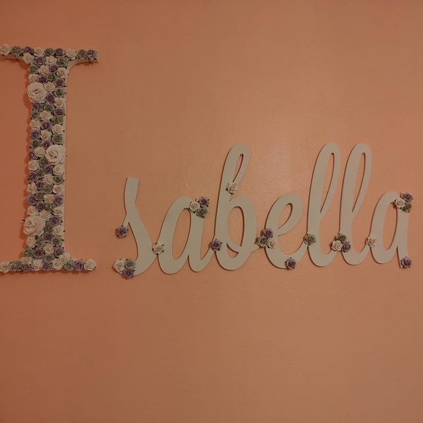 Flower Letters, Nursery Name Sign, Flower Wall Art, Flower Letter Name ...