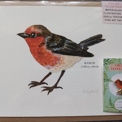 Robin Bird Enamel Pin Pin Badge Hard Enamel Pin Gold Enamel Pin Lapel ...