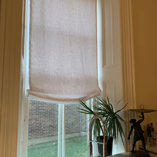 Luxury European Relaxed Linen Roman Shade, Custom Window Treatment - Etsy