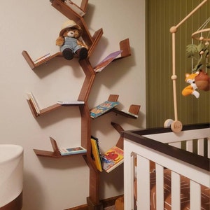 Tree Bookshelf Handmade Wooden Unique Book Case - Etsy