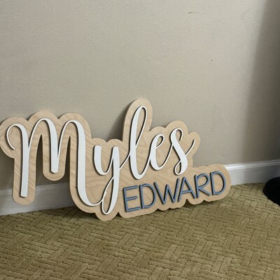 Custom Wooden Outlined Name Sign for Nursery - Etsy