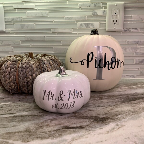 Personalized Pumpkin With Monogram Family Last Name for Fall Decor ...