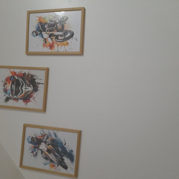 Motocross Prints Set of 3 Watercolour Dirt Bike Print Motorcycle Print ...