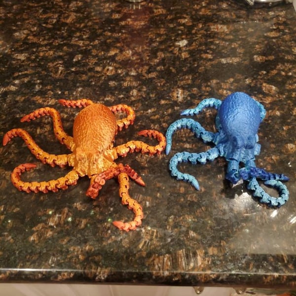 Octopus Fidget Toy, Lifelike Articulating 3D Printed Octopus Fidget ...