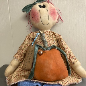 Prim Sisters Epattern-primitive Raggedy Annie Cloth Doll Country Craft ...