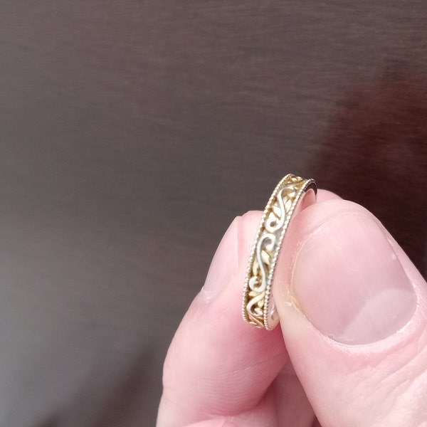 Cottagecore Leaf Solid Gold Men’s/women's Band Ring,14k Gold Floral ...