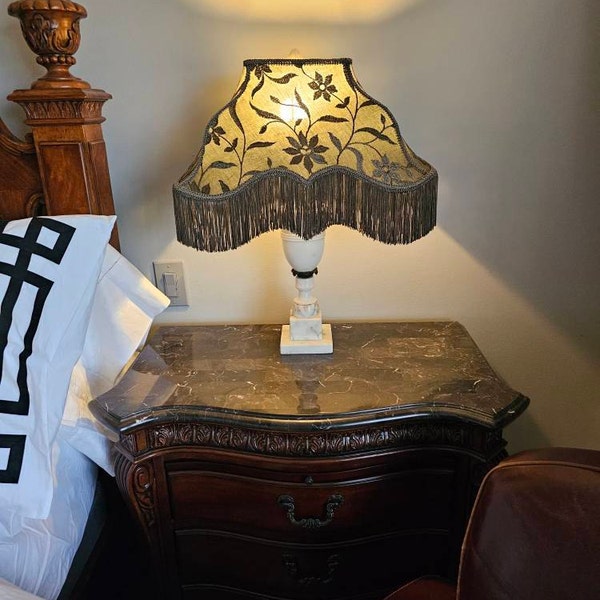 Luxury Velvet With Copper Fringes Lamp Shade, Vintage Lamp Shade for ...