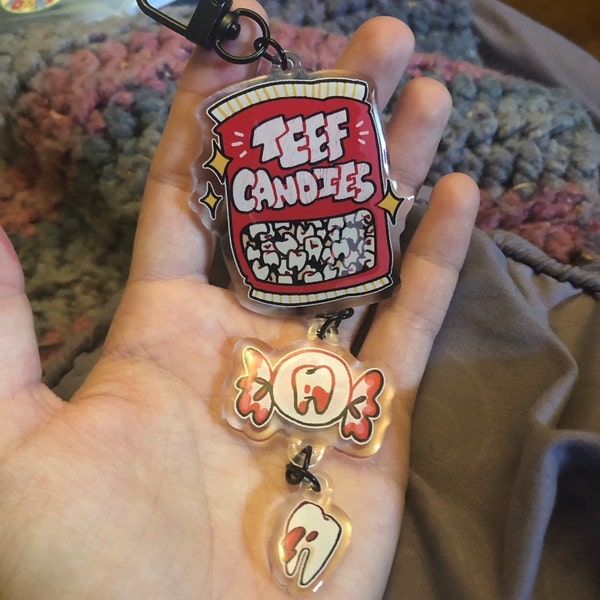 Teeth Candies Dangling Keychain! - Etsy