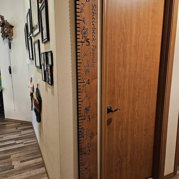 Engraved Growth Chart Family Ruler Hardwood Height Chart, Growth Ruler ...
