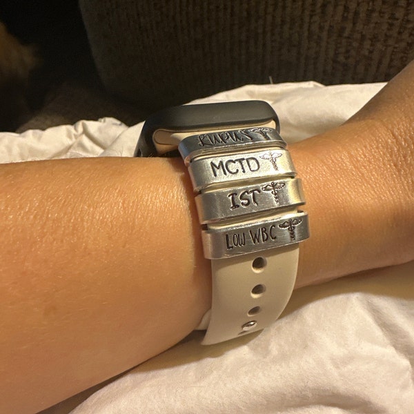 Personalized Medical Alert Watch Band Charm, Medical ID Tag, Smart ...