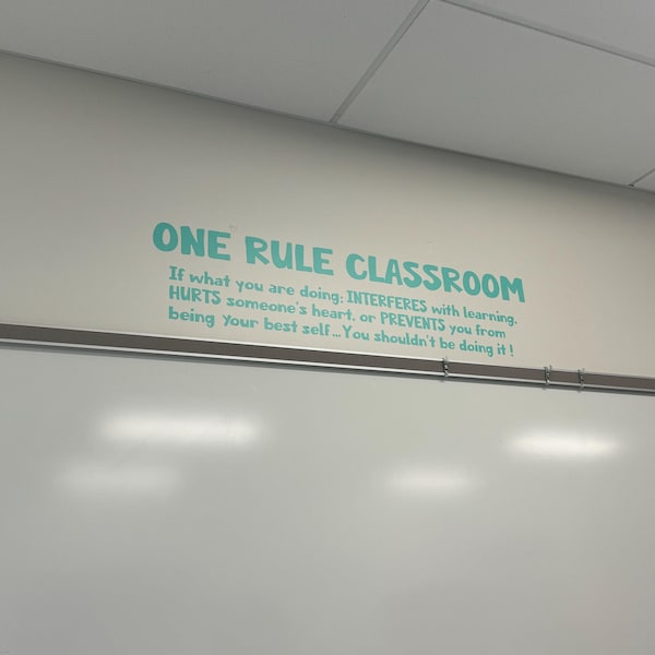 One Rule Classroom Wall Decal, Back to School Wall Decor, Be Your Best ...