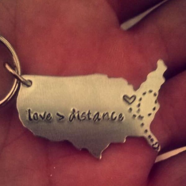 USA KEYCHAIN Long Distance Best Friends Gift Miss You Best Friend ...