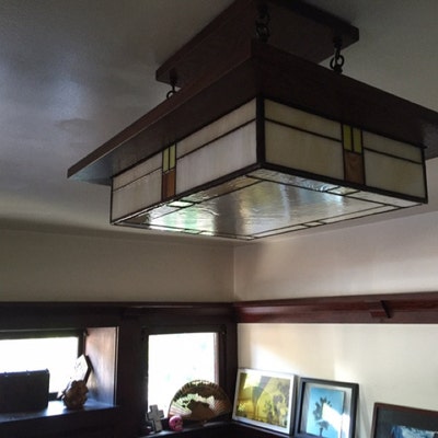 Dining Room Light Fixture Mission Style Vintage Style Glass - Etsy