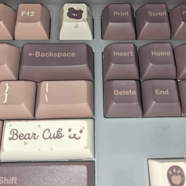 Bear Cub Keycap Set, Cute Art, PBT, Cherry MX Stem, Dye-sub Legends - Etsy
