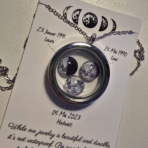 Custom Moon Phase Necklace Locket, Mother's Day Gift for Mom ...
