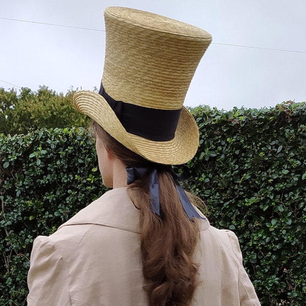Regency Top Hat, Empire Straw Top Hat, Stovepipe Straw Top Hat, Tall ...