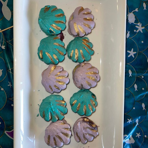 Seashell Macarons 15 or 30 - Choose Your Flavors - Edible Macaroons - French Cookies - Seashell ...