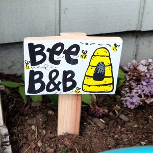 Bee B & B Garden Sign, Save the Bees Wooden Sign, Bee Sign, Honeybee ...