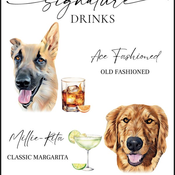 Signature Drink Sign Dogs, Signature Drink Sign Dog, Signature Drinks ...