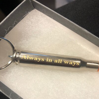 Custom Engraved Bullet Keychain, GOLD & SILVER ENGRAVING, 308, 30-06 ...