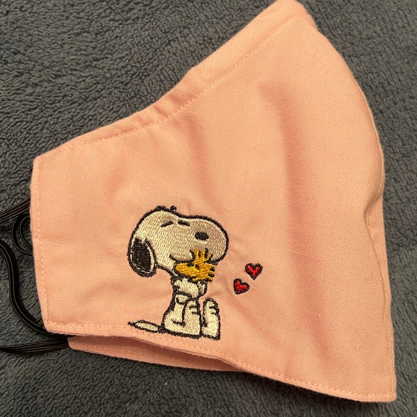 Snoopy and Woodstock | Peanuts | Custom Embroidered Face Mask - Etsy