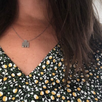 Running Man Silhouette Rhodium Plated Sterling Silver Charm Pendant ...