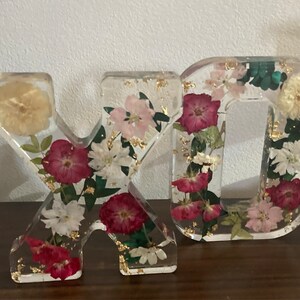 Pressed Flower Resin Letters - Etsy